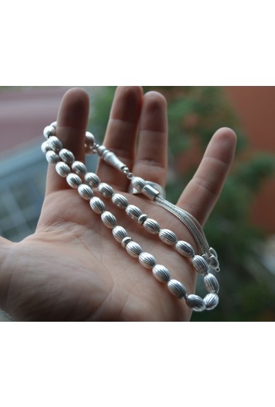 Burhan Sağlam Arpa Kesim Gümüş Tespih