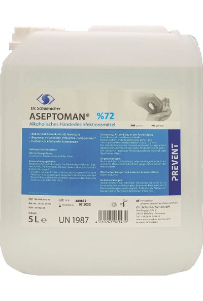 Dr.Schumacher Aseptoman El ve Cilt Dezenfektanı 5 lt