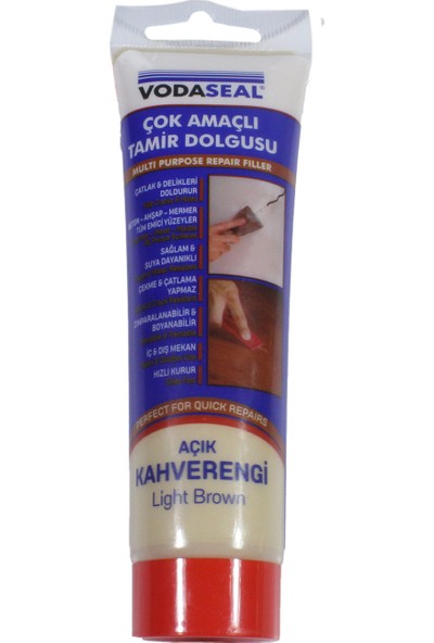 Vodaseal Çok Amaçlı Yer Beton Ahşap Mermer Parke Tamir Yüzey Macunu Açık Kahverengi 200 gr Vodaseal Çok Amaçlı Yer Beton Ahşap Mermer Parke Tamir Yüzey Macunu Açık Kahverengi 200 gr