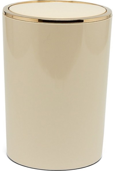 Primanova Lenox Çöp Kovası Bej Altın Çerçeve 6 lt