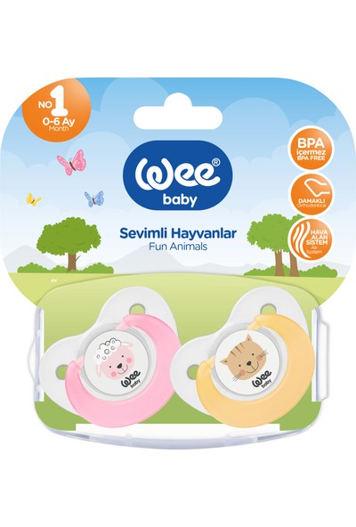 Wee Baby 2'Li Sevimli Hayvanlar Emzik No:1 - Pembe Wee Baby 2'Li Sevimli Hayvanlar Emzik No:1 - Pembe