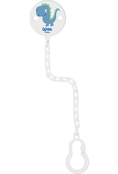 Wee Baby Desenli Emzik Askısı - Mavi Dinozor Wee Baby Desenli Emzik Askısı - Mavi Dinozor