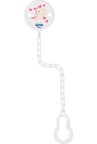 Wee Baby Desenli Emzik Askısı - Pembe Dinozor