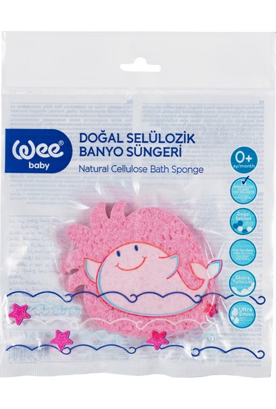 Wee Baby Doğal Selülozik Banyo Süngeri - Çilek Wee Baby Doğal Selülozik Banyo Süngeri - Çilek