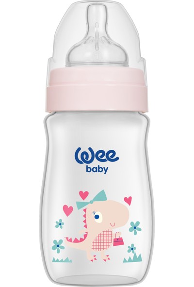 Wee Baby Klasik Plus Geniş Ağızlı Pp Biberon 250 Ml - Pembe Dinozor