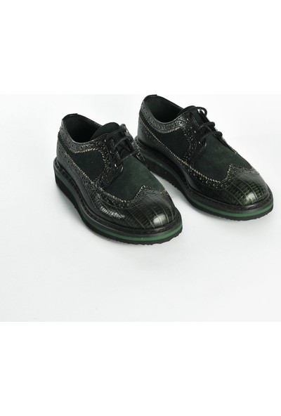 J Plus Baby Oxford Yeşil Çocuk Ayakkabı