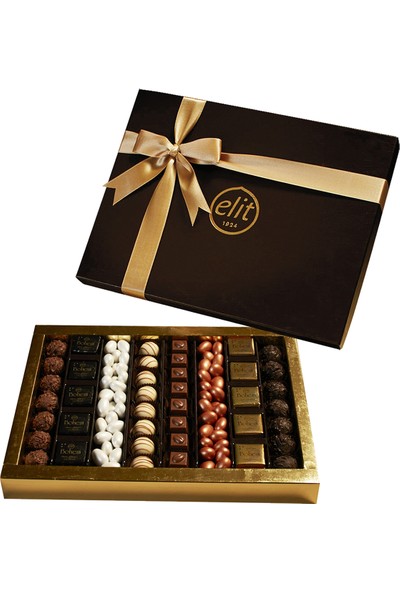 Elit Çikolata Karışık Spesiyal Çikolata Deri Grenli Kutu 786g Elit Çikolata Karışık Spesiyal Çikolata Deri Grenli Kutu 786g