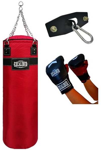 Excalibur Polystar 120 x 30 Boks Kum Torbası Kırmızı Eldivenli Excalibur Polystar 120 x 30 Boks Kum Torbası Kırmızı Eldivenli