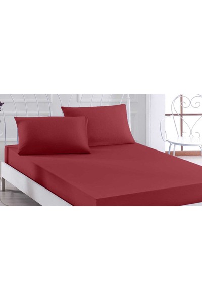 Şanlı Çift Kişilik Penye Lastikli Çarşaf 160 x 200 Cm Bordo Şanlı Çift Kişilik Penye Lastikli Çarşaf 160 x 200 Cm Bordo