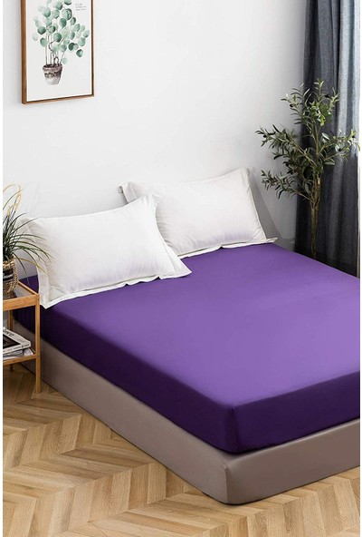 Şanlı Çift Kişilik Penye Lastikli Çarşaf 160 x 200 Cm Mor Şanlı Çift Kişilik Penye Lastikli Çarşaf 160 x 200 Cm Mor