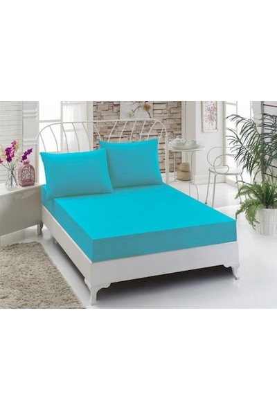 Şanlı Çift Kişilik Penye Lastikli Çarşaf 160 x 200 Cm Turkuaz Şanlı Çift Kişilik Penye Lastikli Çarşaf 160 x 200 Cm Turkuaz