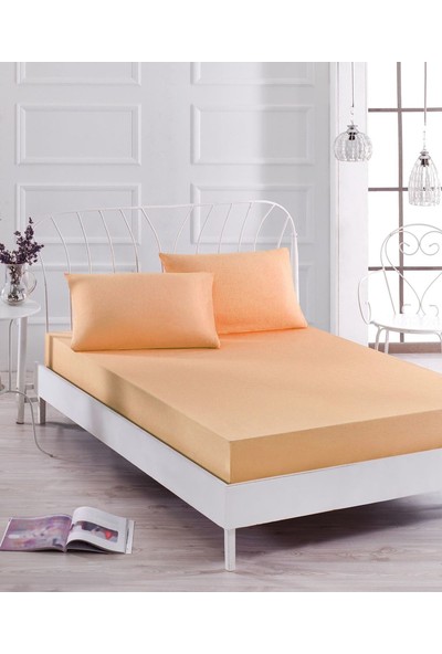 Şanlı Battal Boy Penye Lastikli Çarşaf 180 x 200 Cm Yavruağzı