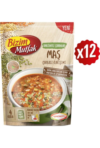 Bizim Mutfak Bakliyatlı Maş Çorba Karışımı 132,5 gr 12'li Paket Bizim Mutfak Bakliyatlı Maş Çorba Karışımı 132,5 gr 12'li Paket