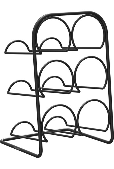 Tekno-tel METAL 6'LI ŞARAPLIK ŞİŞELİK MAT SİYAH MG026