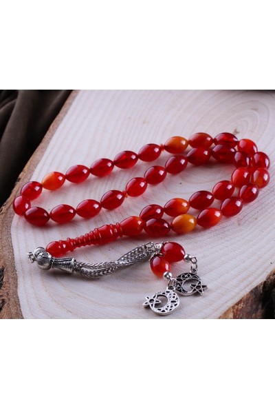 Burhan Sağlam Arpa Kesim Toz Kehribarı Tesbih