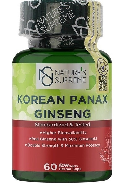 Nature's Supreme Korean Panax Ginseng 60 Kapsül Nature's Supreme Korean Panax Ginseng 60 Kapsül