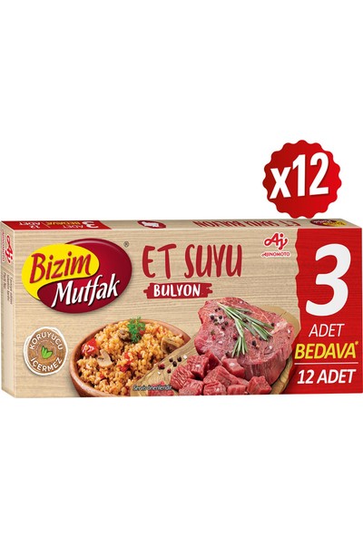 Bizim Mutfak Et Suyu Bulyon 12'li 120 gr x 12'li Paket Bizim Mutfak Et Suyu Bulyon 12'li 120 gr x 12'li Paket
