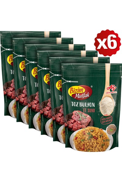 Bizim Mutfak Toz Et Suyu Bulyon 150 gr x 6'lı Paket Bizim Mutfak Toz Et Suyu Bulyon 150 gr x 6'lı Paket