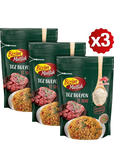 Bizim Mutfak Toz Et Suyu Bulyon 150 gr 3'lü Paket Bizim Mutfak Toz Et Suyu Bulyon 150 gr 3'lü Paket