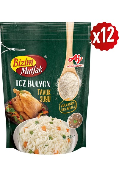 Bizim Mutfak Toz Tavuk Suyu Bulyon 150 gr 12'li Paket Bizim Mutfak Toz Tavuk Suyu Bulyon 150 gr 12'li Paket