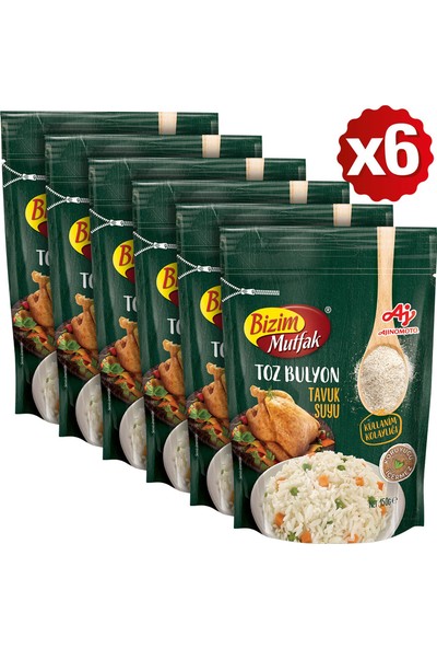 Bizim Mutfak Toz Tavuk Suyu Bulyon 150 gr x 6'lı Paket Bizim Mutfak Toz Tavuk Suyu Bulyon 150 gr x 6'lı Paket