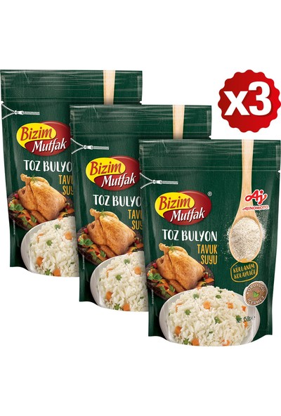 Bizim Mutfak Toz Tavuk Suyu Bulyon 150 gr x 3'lü Paket Bizim Mutfak Toz Tavuk Suyu Bulyon 150 gr x 3'lü Paket