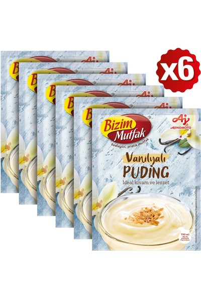 Bizim Mutfak Vanilyalı Puding 125 gr 6'lı Paket Bizim Mutfak Vanilyalı Puding 125 gr 6'lı Paket