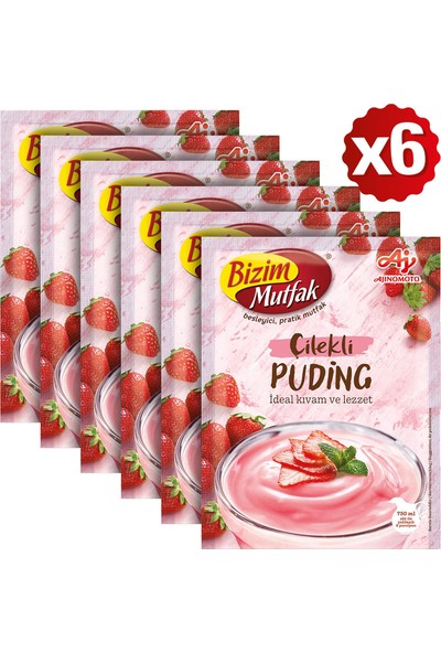 Bizim Mutfak Çilekli Puding 125 gr 6'lı Paket Bizim Mutfak Çilekli Puding 125 gr 6'lı Paket
