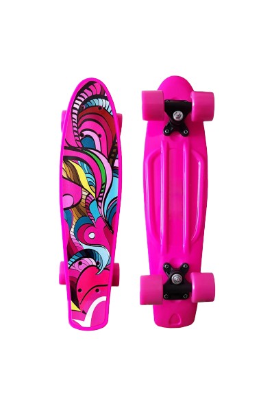 Triathlon T139 4 Tekerli Kaykay - Pembe Desenli