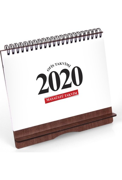 Bi'aldım Spiralli Ahşap Ofis Masa Takvimi