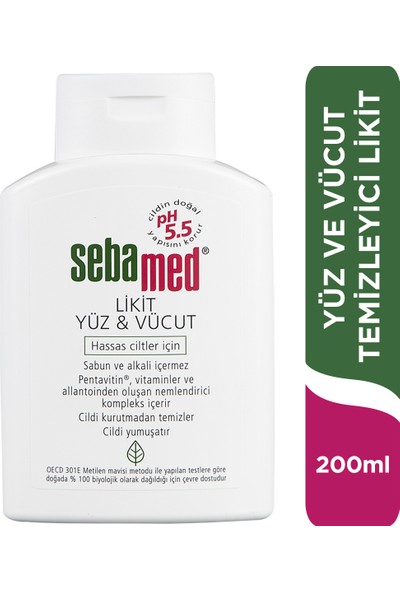 Sebamed Likit Yüz & Vücut Temizleyici 200 ml Sebamed Likit Yüz & Vücut Temizleyici 200 ml