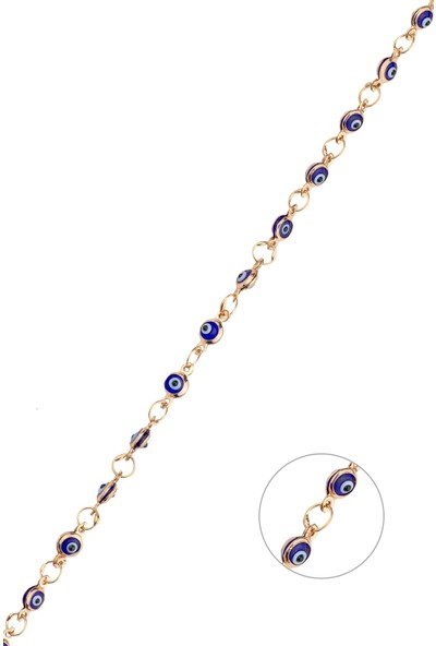 By Barun Koyu Mavi Göz Bileklik Rose By Barun Koyu Mavi Göz Bileklik Rose