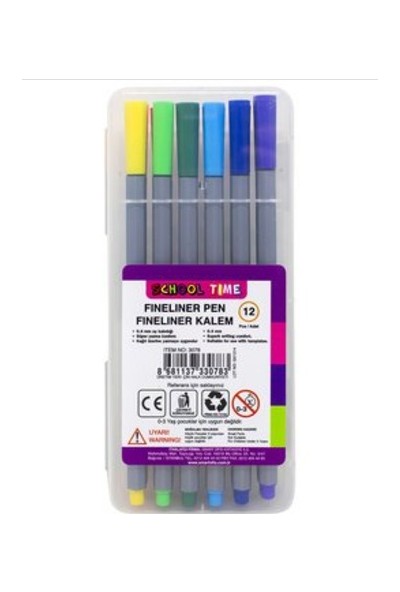 Globox 3078 School Time Fineliner Renkli Kalem 12'li Globox 3078 School Time Fineliner Renkli Kalem 12'li