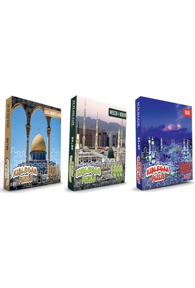 Kıblegah 3'lü 1000 Parça Puzzle Kutsal Mekanlar Seti Kabe - Mescidi Nebevi - Kubbetüs Sahra Kıblegah 3'lü 1000 Parça Puzzle Kutsal Mekanlar Seti Kabe - Mescidi Nebevi - Kubbetüs Sahra
