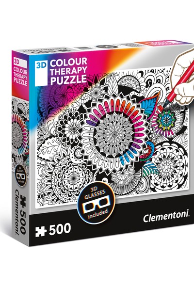 Clementoni - 500 Parça 3D Color Theraphy Yetişkin Puzzle - Mandala Clementoni - 500 Parça 3D Color Theraphy Yetişkin Puzzle - Mandala