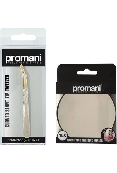 Promani 10X Büyüteçli Makyaj Aynası+Kavisli Eğik Uçlu Cımbız PR-926 Promani 10X Büyüteçli Makyaj Aynası+Kavisli Eğik Uçlu Cımbız PR-926