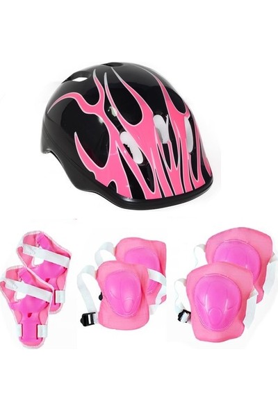 Can Yüksek Yoğunluklu Bisiklet Kaykay Paten Çocuk Kaskı ve 6 Parça Dizlik Dirseklik Koruma Seti