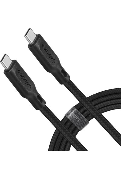 Spigen DuraSync USB-C to USB-C 60W Hızlı Şarj ve 480mb/s Data Hızı Kablo (1.5 Metre) C11C1 Black - 000CA25702 Spigen DuraSync USB-C to USB-C 60W Hızlı Şarj ve 480mb/s Data Hızı Kablo (1.5 Metre) C11C1 Black - 000CA25702