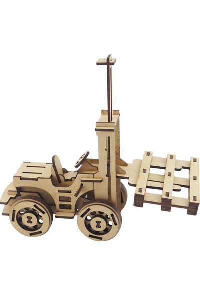 3D Sergi Ahşap Forklift ve Palet Maketi 107 Parça 3D Sergi Ahşap Forklift ve Palet Maketi 107 Parça