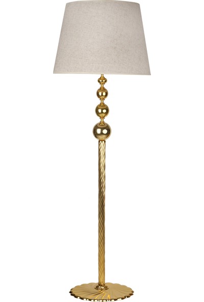 Vinner Üçlü Küre Gold Kaplama Lambader - Beyaz Kırçıl