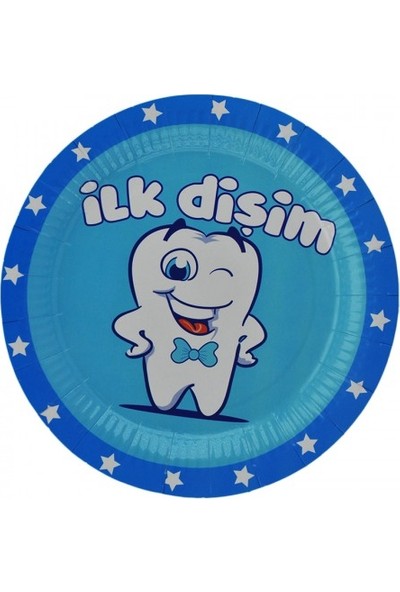 Happy Land Mavi Ilk Dişim Tabak Karton 8'li