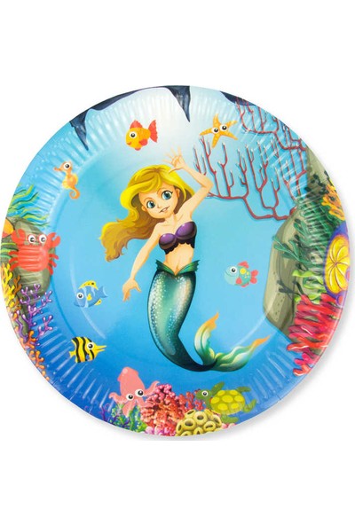 Happy Land Deniz Kızı Tabak Karton 8'li