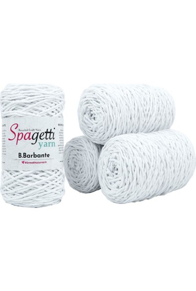 Spagettiyarn Beyaz Barbante İp 4'lü Set Spagettiyarn Beyaz Barbante İp 4'lü Set