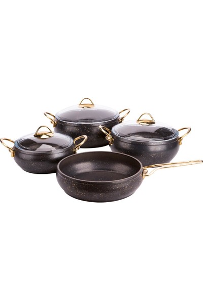 Özkent Granit Güveç Metal Gold 7 Parça