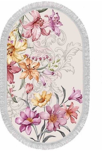 Seroni Home Textile Sempati Zambak Ince Saçaklı 50x80 Paspas