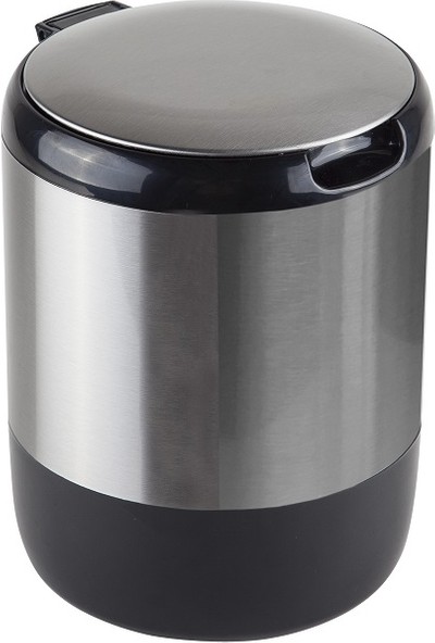 Primanova Pasific Mutfak Tezgah Üstü Çöp Kovası 3lt.-Siyah Gümüş