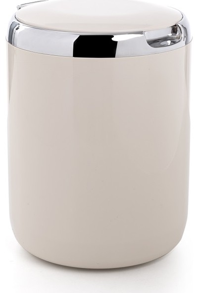 Primanova Pasıfıc Mutfak Tezgah Üstü Plastik Kapaklı Çöp Kovası 3 Lt - Bej