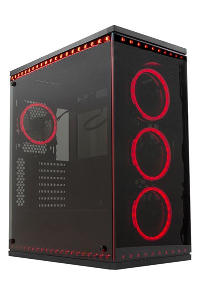 Rampage Temper Pro 4 x RGB 6 x RGB Şerit USB 3.0 Tempered Glass Gaming Kasa Rampage Temper Pro 4 x RGB 6 x RGB Şerit USB 3.0 Tempered Glass Gaming Kasa