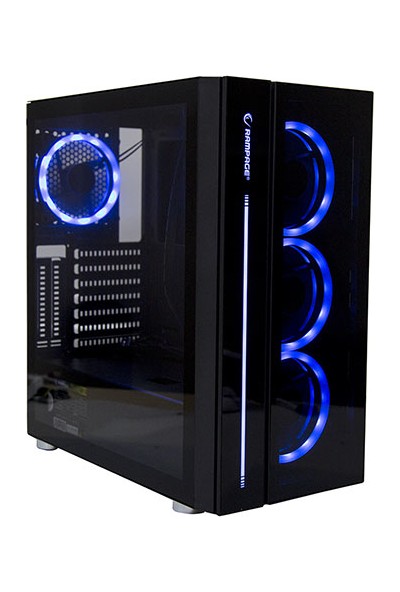 Rampage Scout 600W 80 Plus 4 x RGB Fan & Control Tempered Glass Oyuncu Kasası Rampage Scout 600W 80 Plus 4 x RGB Fan & Control Tempered Glass Oyuncu Kasası