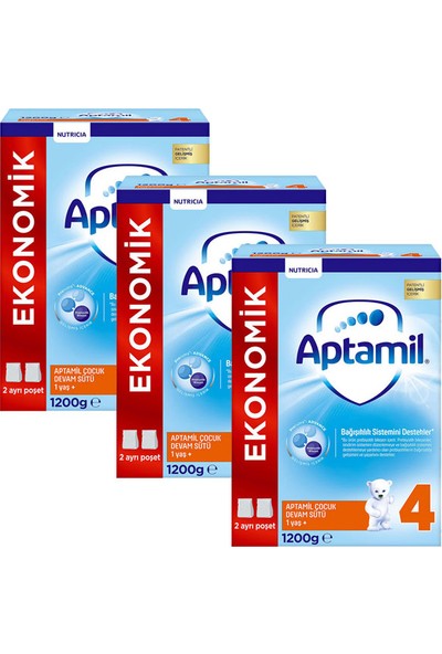 Aptamil 4 Çocuk Devam Sütü Yeni Formül 1200 gr x 3 Adet Aptamil 4 Çocuk Devam Sütü Yeni Formül 1200 gr x 3 Adet